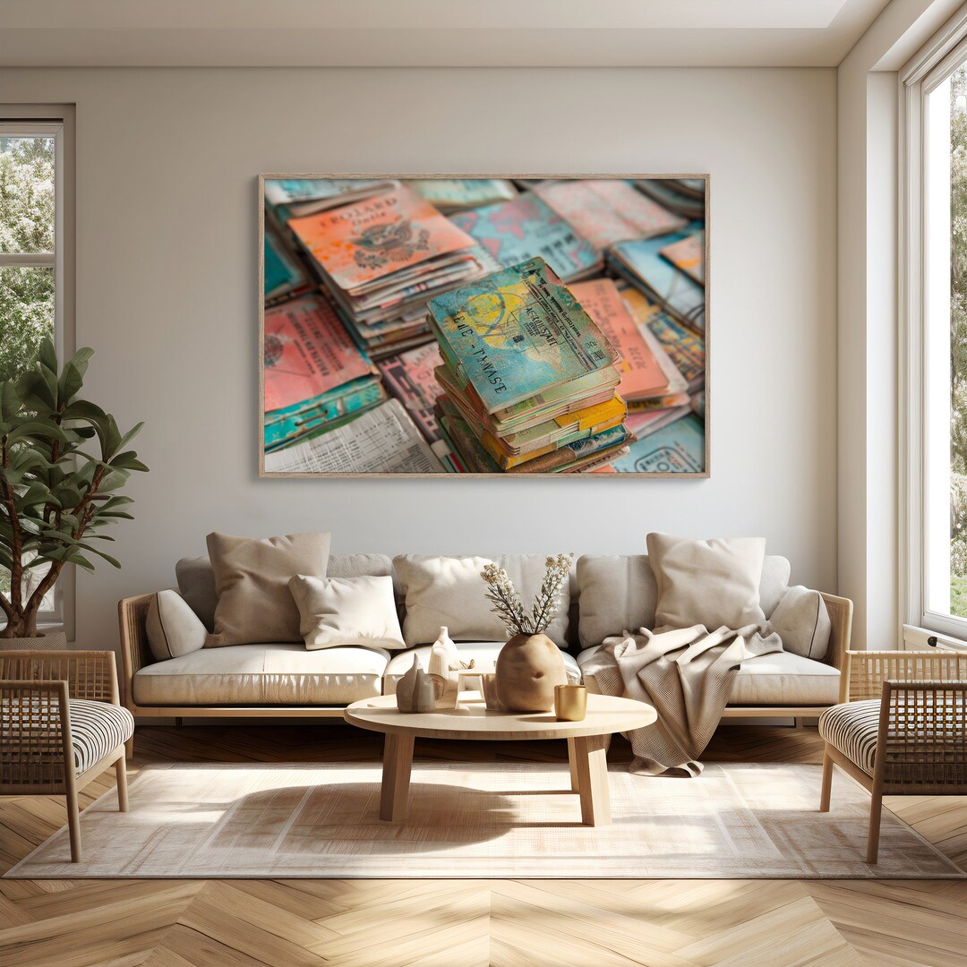 Vintage Passport Collection Digital Print | Worn Travel Documents ...
