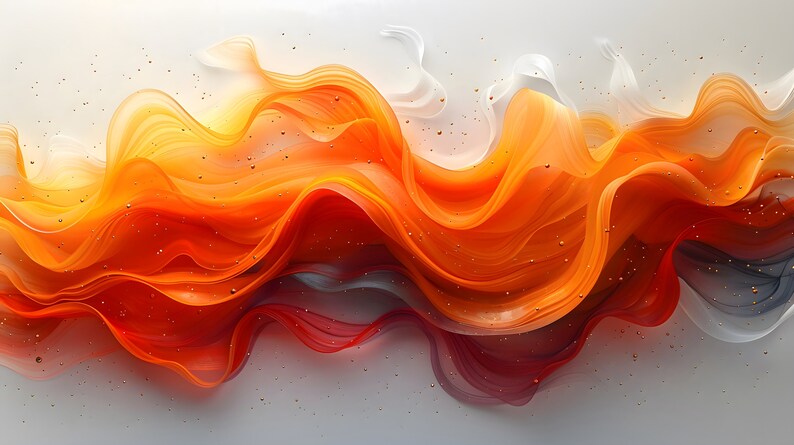 Abstract Waves Art Print Modern Fluid Artwork Colorful Digital Painting Home Office Wall Decor ...