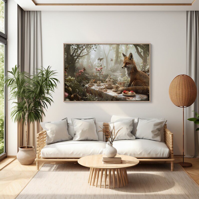 Enchanted Forest Tea Party Majestic Fox and Whimsical Tea Set Fantasy ...