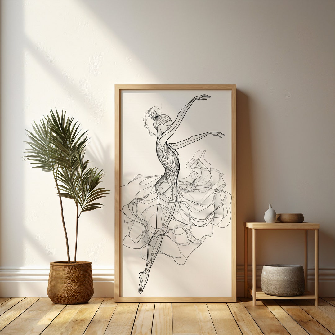 Abstract Female Dancer Line Art | Graceful Ballet Movement | Elegant ...