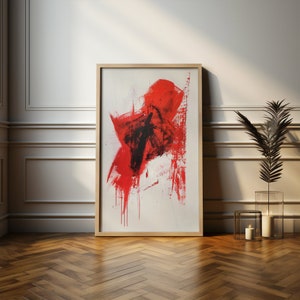 Abstract Red Expressionism Art | Modern Home Decor | Contemporary Wall ...