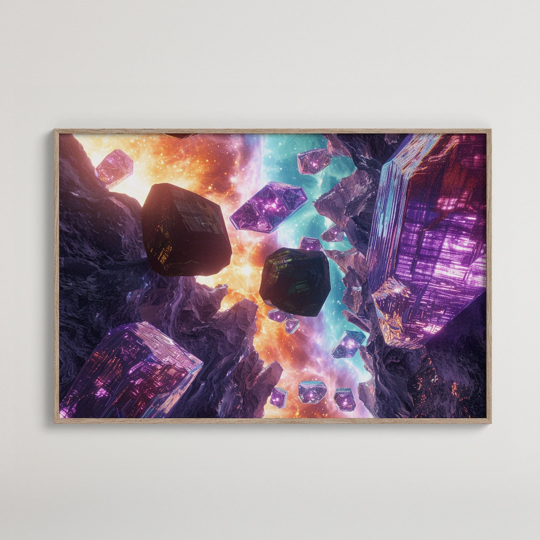 Cosmic Gems and Crystals Landscape | Digital Sci-fi Art Download ...