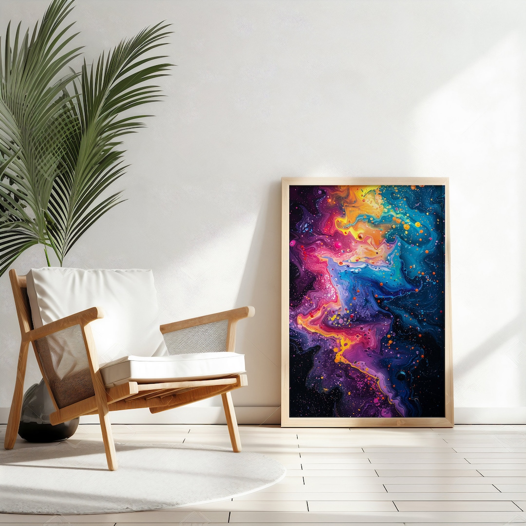 Abstract Cosmic Nebula Digital Print | Vibrant Space Artwork | Colorful ...