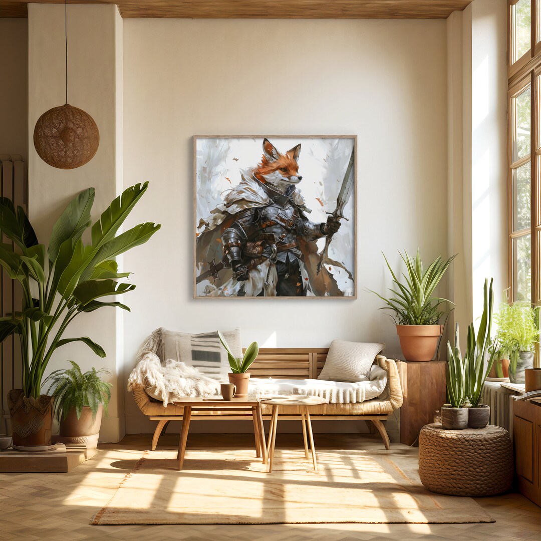 Fantasy Fox Knight Art | Gallant Warrior Animal | Digital Print ...