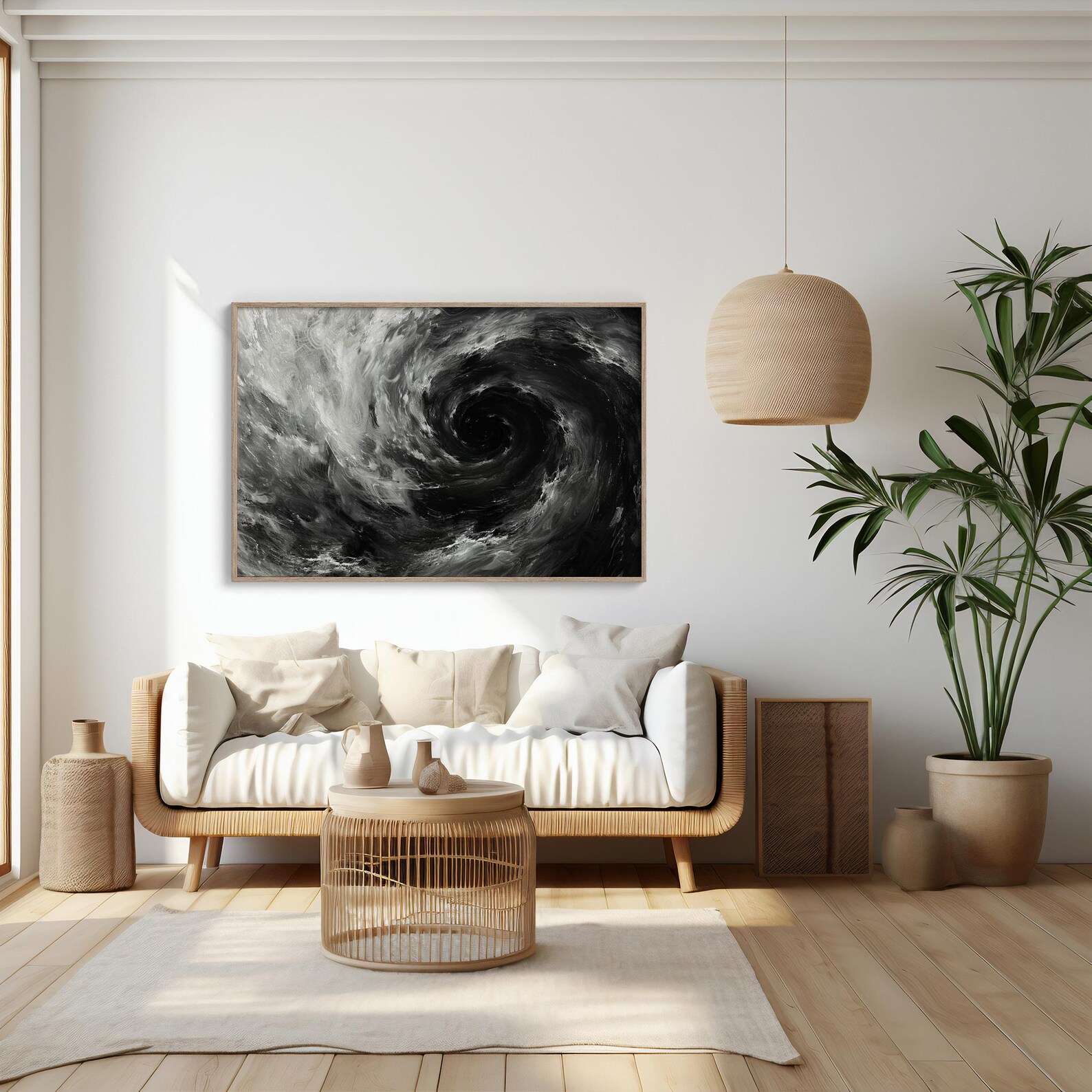 Abstract Landscape Digital Art Mysterious Storm Vortex Expressive Brush ...