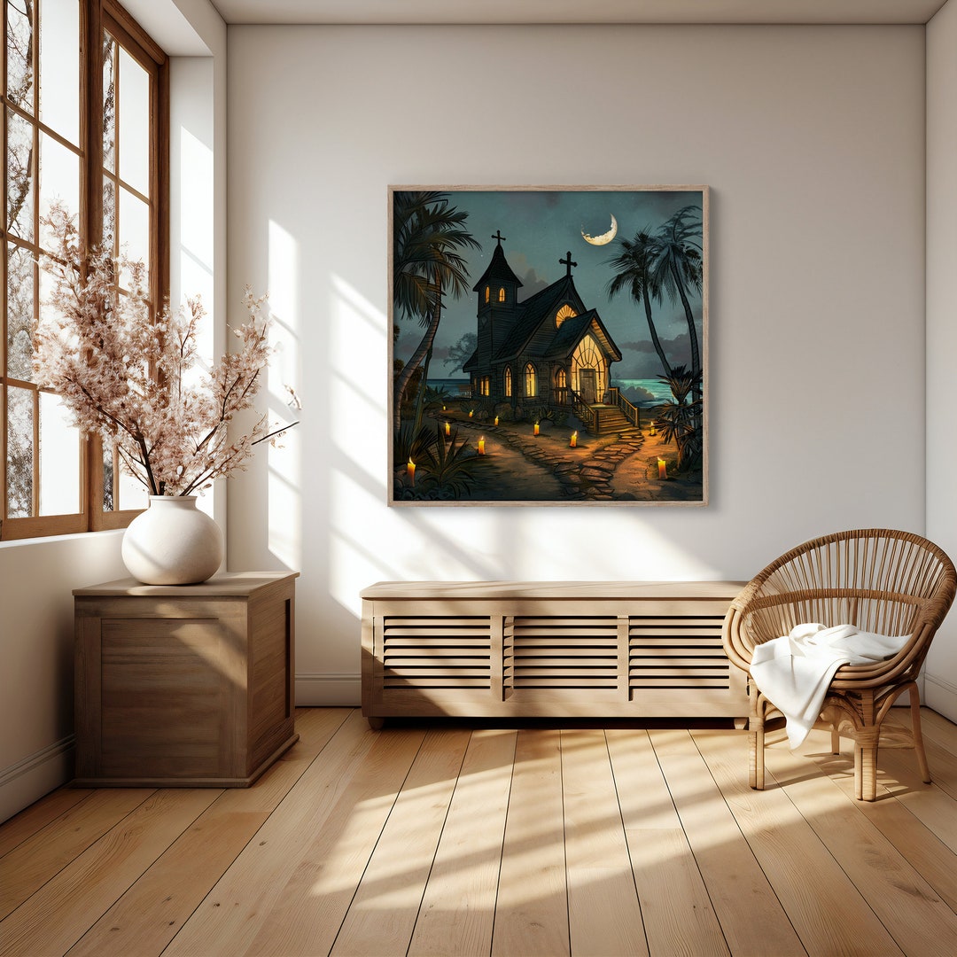 Gothic Church Night Scene | Beachside Serenity | Candlelit Pathway ...