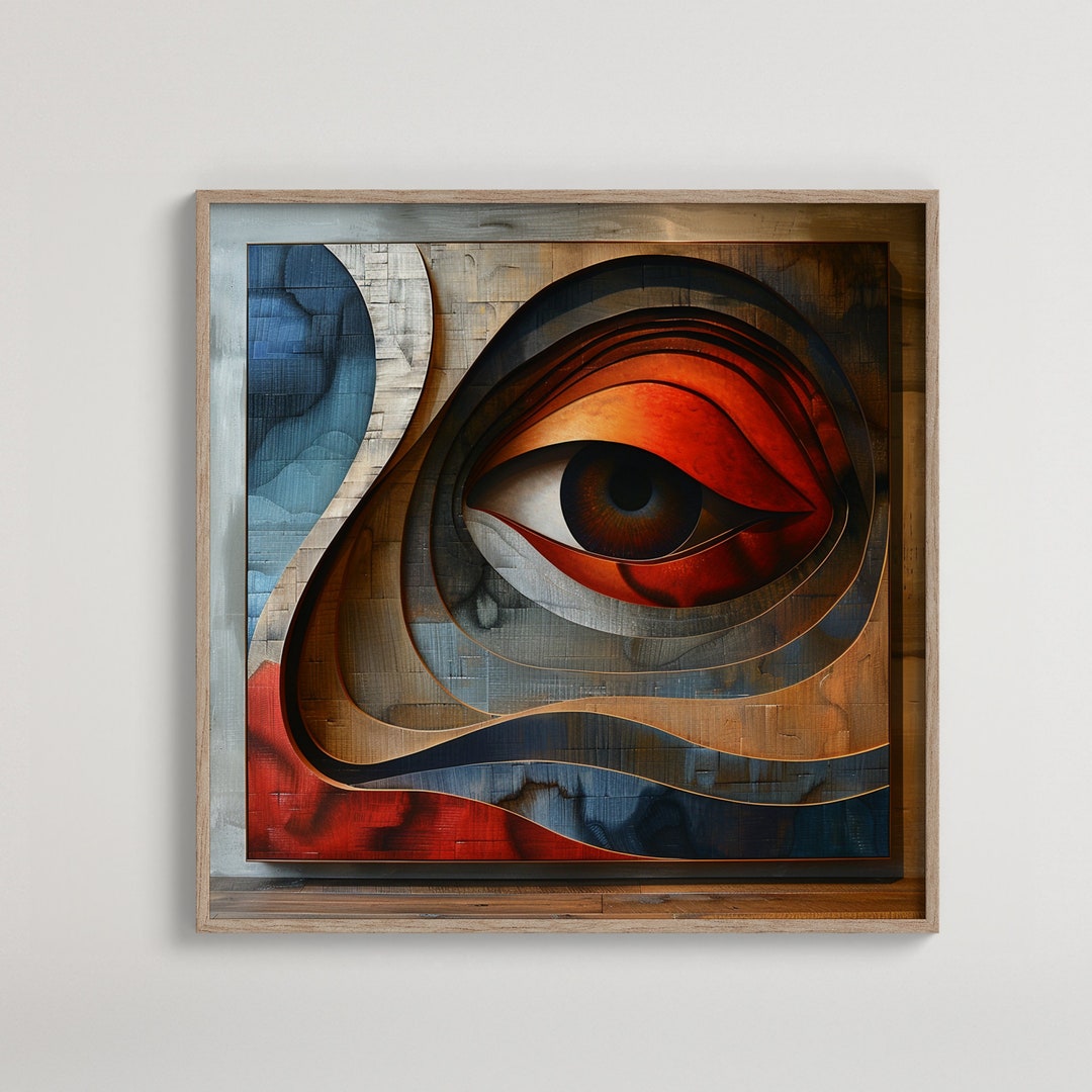 Abstract Eye Digital Art Print | Stylized Human Eye Wall Art | Warm ...