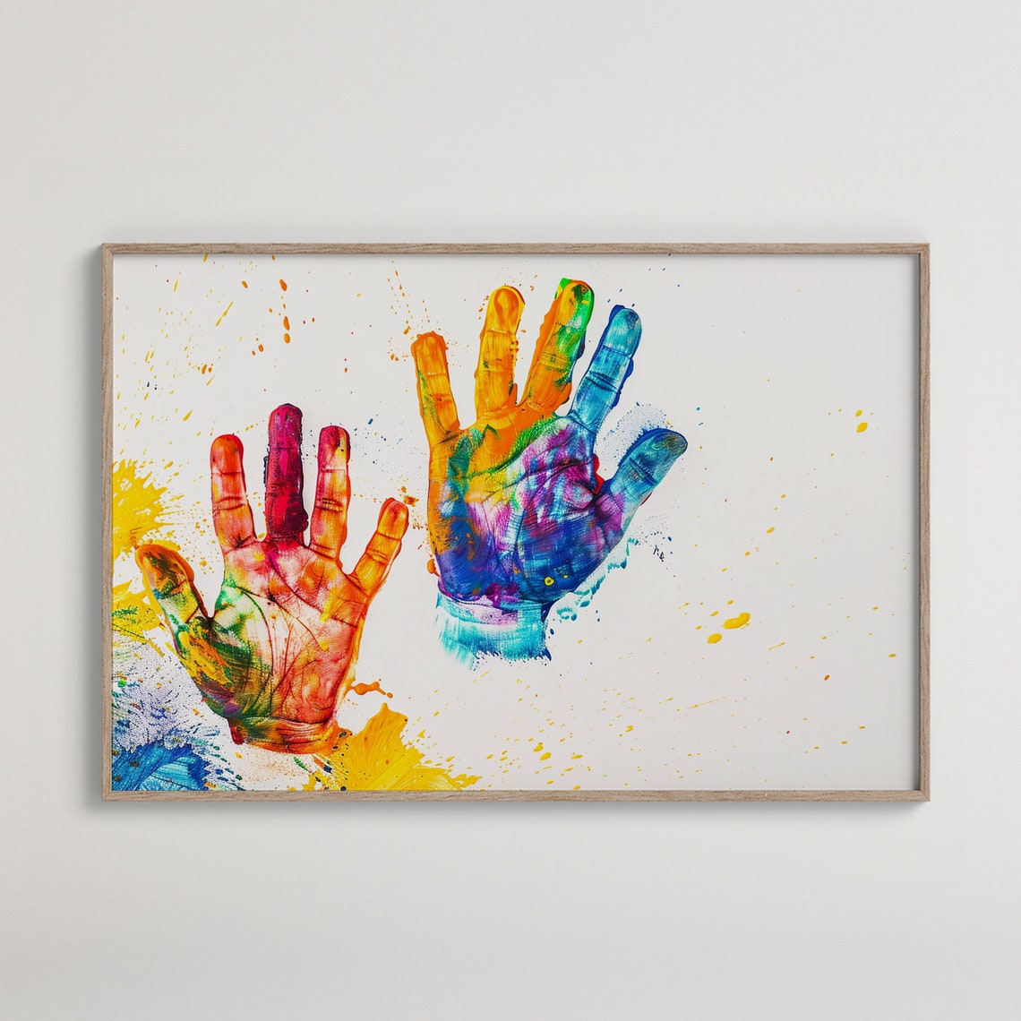Colorful Handprints Digital Art | Warm and Cool Colors Play | Paint ...