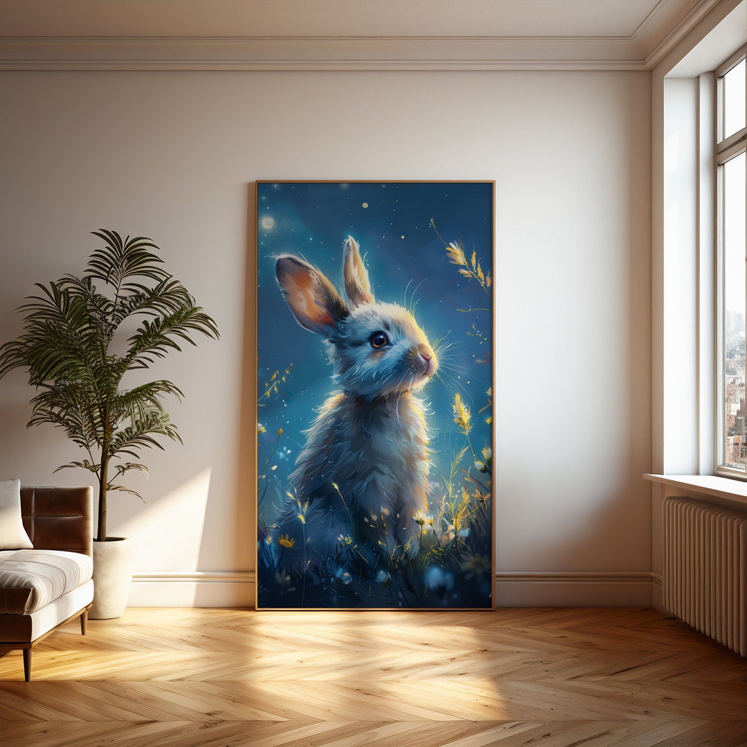 Starry Night Rabbit Digital Art | Enchanted Forest Bunny | Wildlife ...