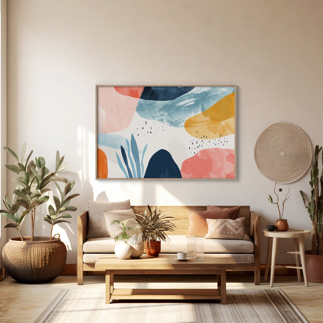 Abstract Color Blobs and Textures Wall Art | Modern Abstract Digital ...