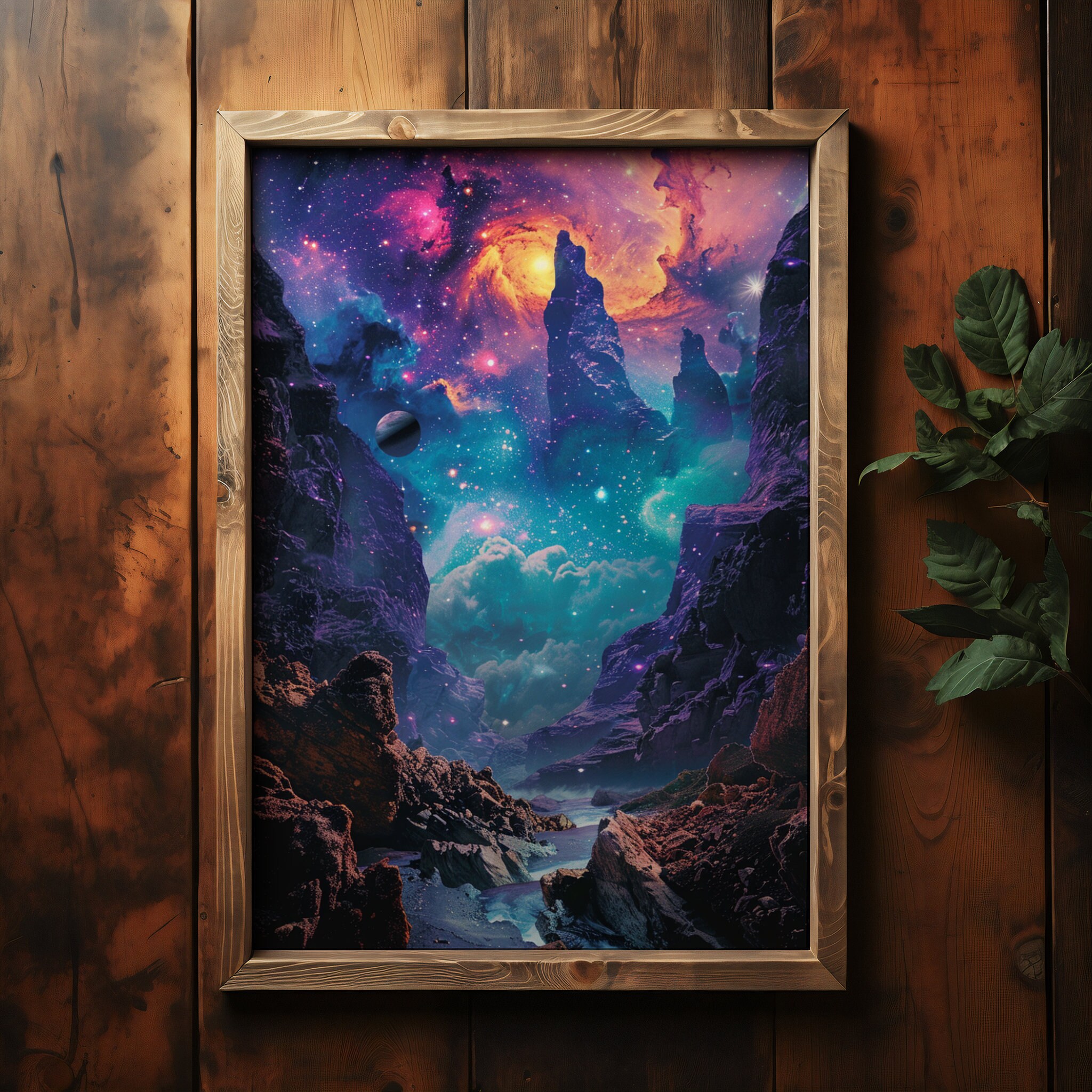 Cosmic Canyon Art Print | Galactic Landscape Poster | Nebula and Stars ...