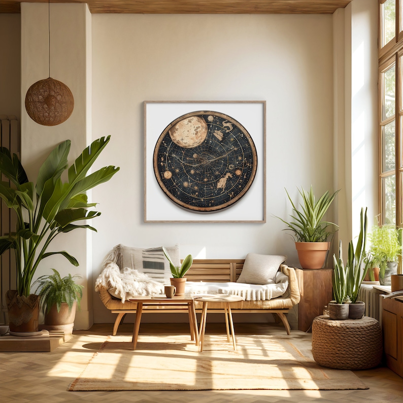 Antique Celestial Map Digital Print Vintage Star Chart Art Astronomy ...
