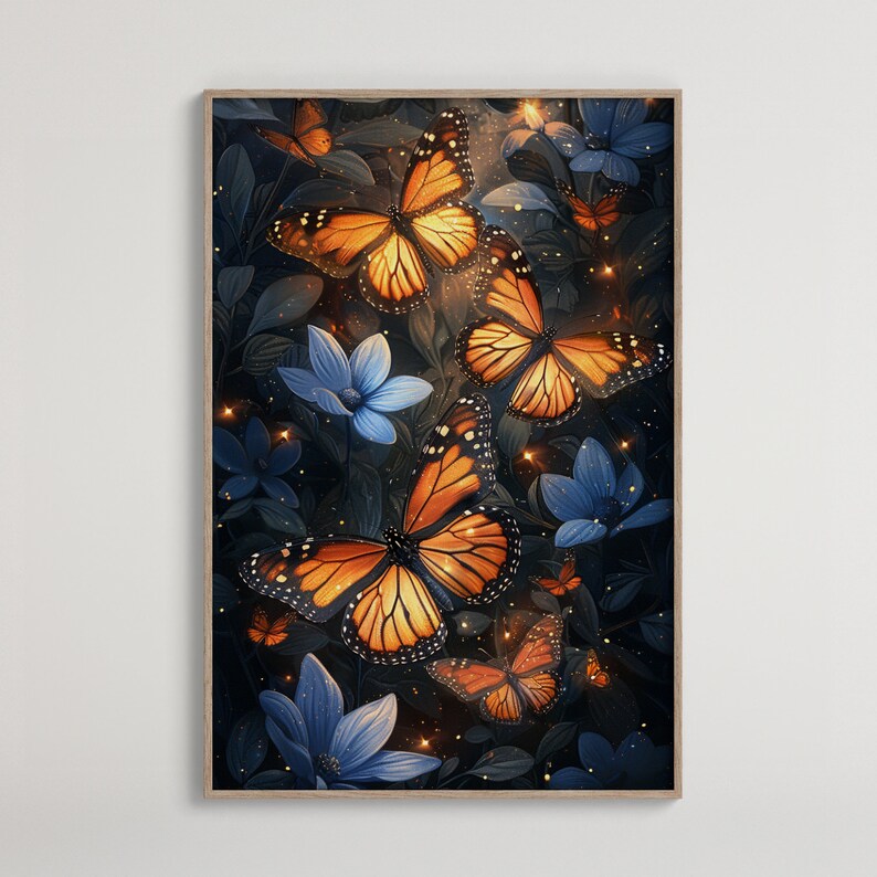 Enchanted Butterflies Digital Art | Twilight Garden Whimsy | Majestic ...