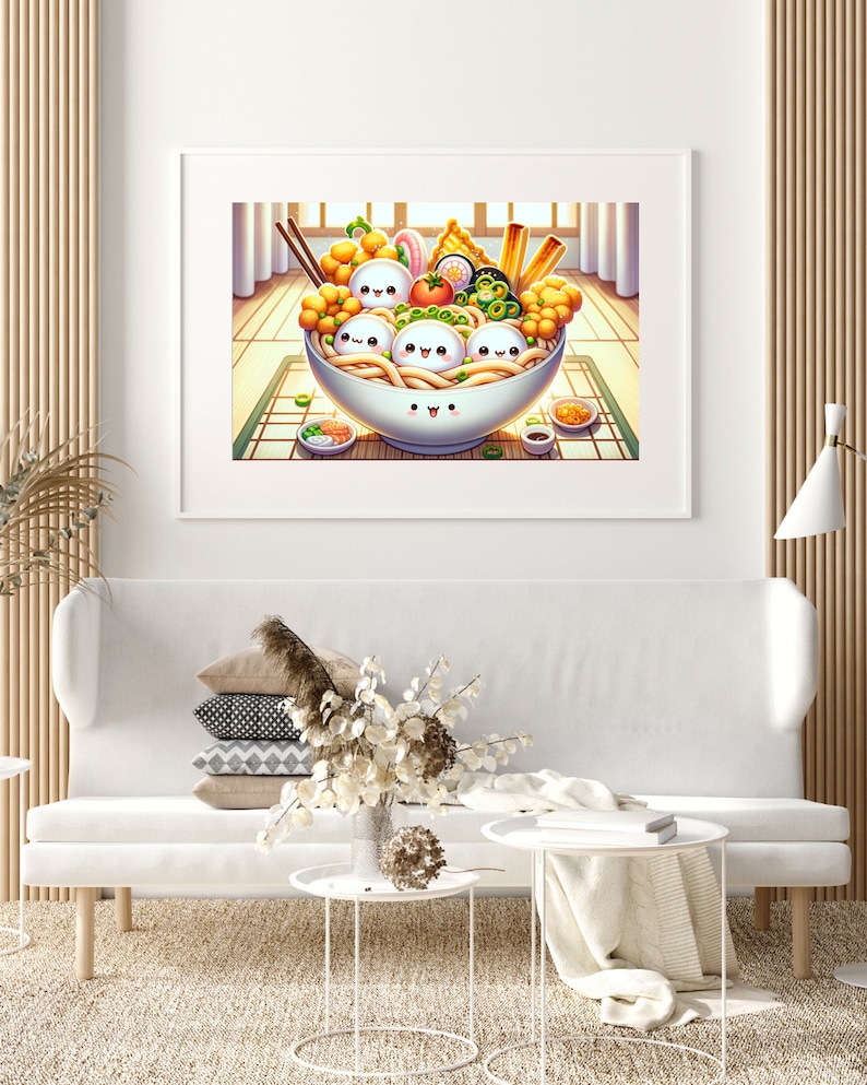 Kawaii Udon Noodle Bowl Art Cute Anime Food Wallpaper Charming Digital ...