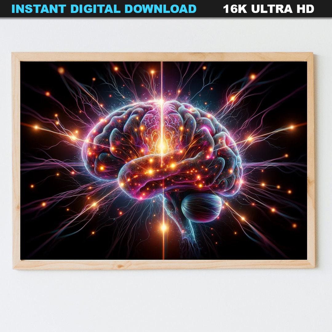 Neurodiversity Brain Art Electric Synapse Wallpaper Vibrant Mind ...