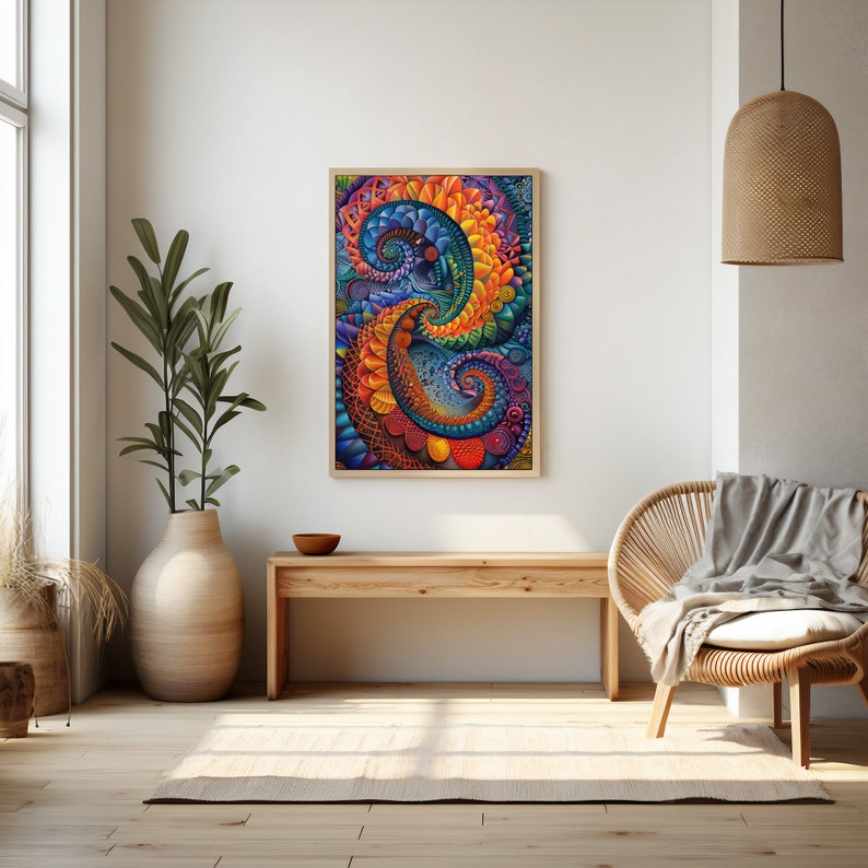 Abstract Psychedelic Digital Art | Vibrant Shapes and Patterns | Warm ...