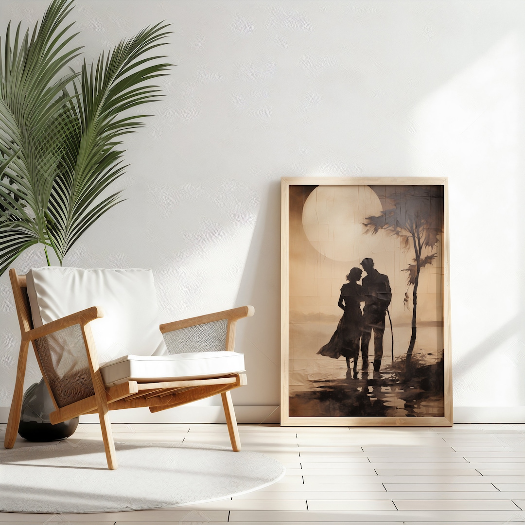 Moonlit Romance | Couples Silhouette Art | Love Under the Full Moon ...