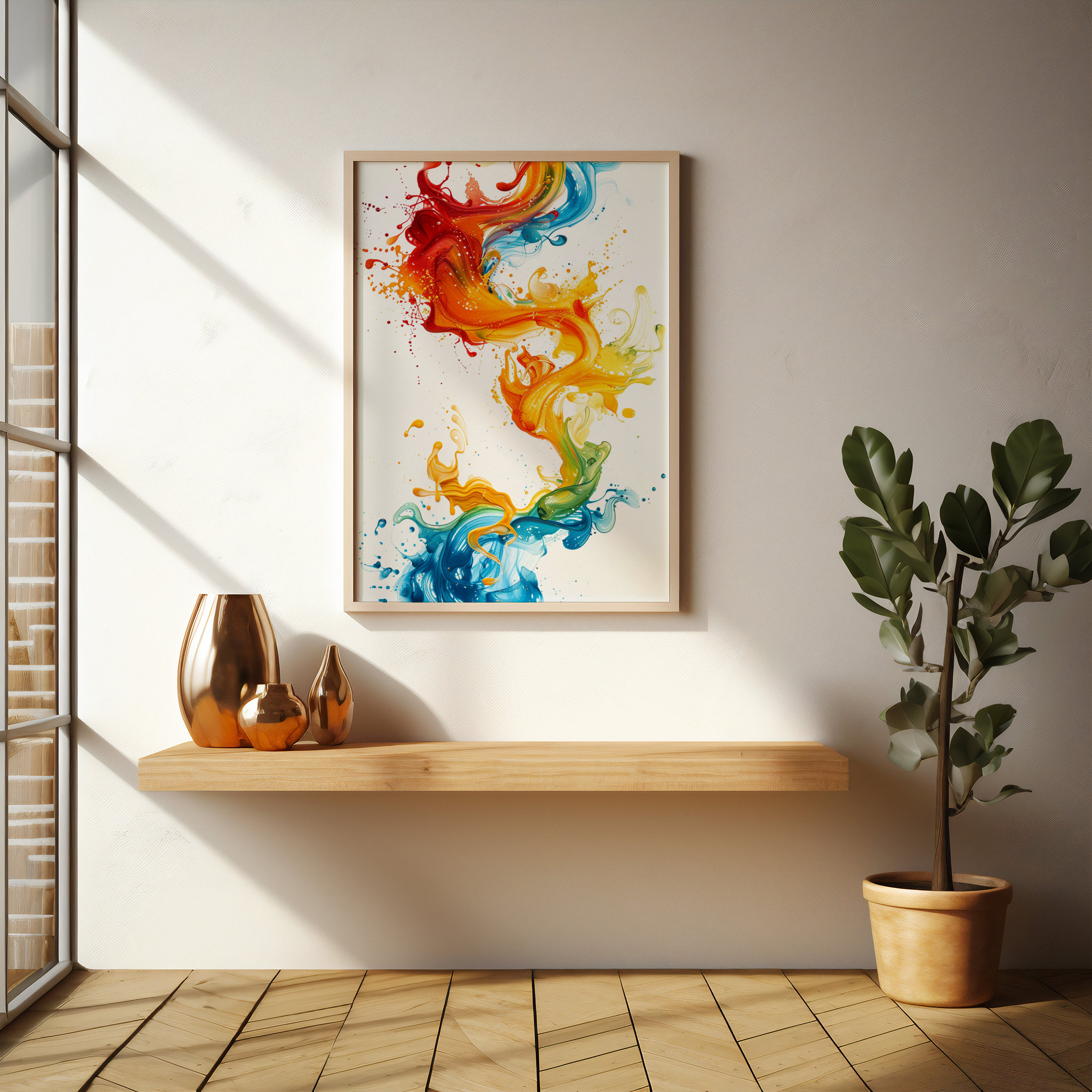 Colorful Abstract Art | Dynamic Paint Swirl Digital Print | Vivid Home ...