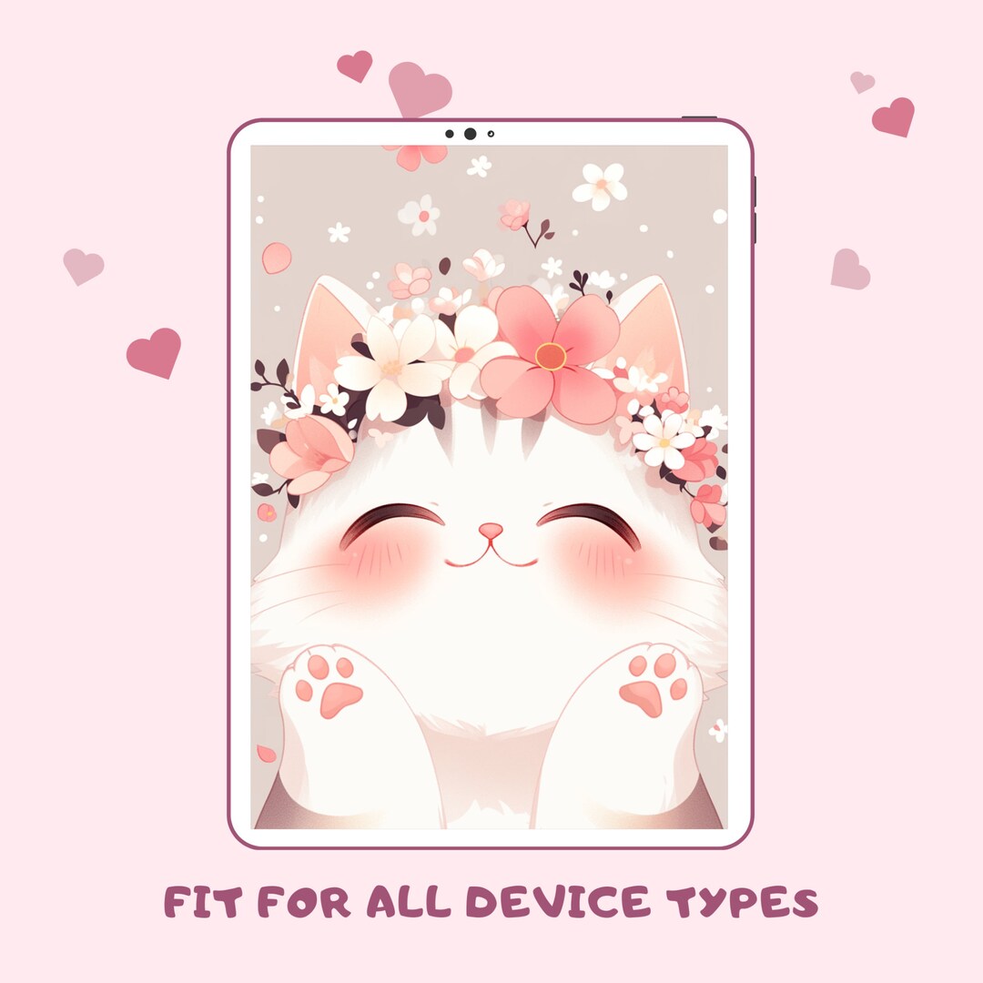 Whimsical Kitten Art Print | Flowers Adorned Cute Cat | Springtime ...