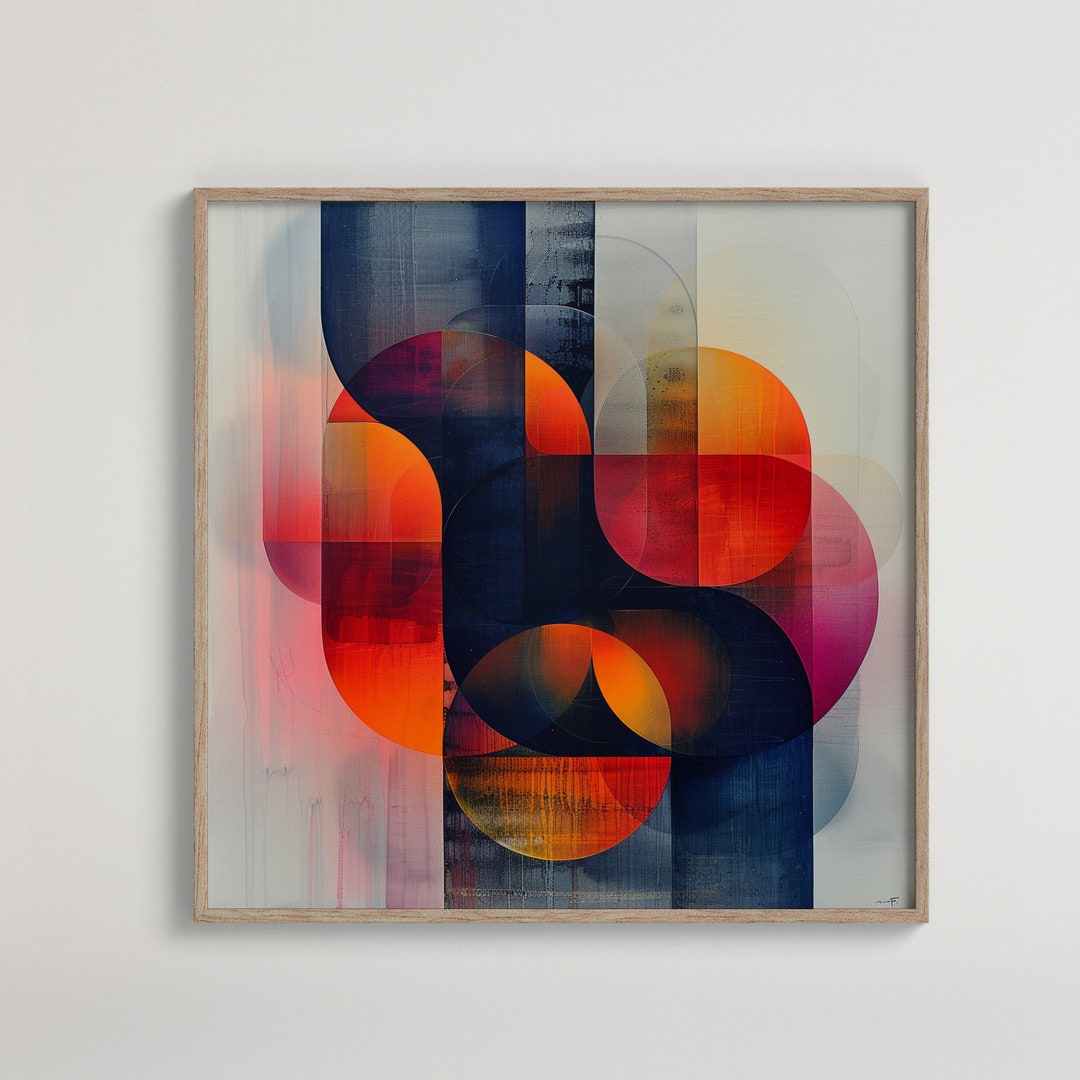 Abstract Circles Art Print | Bold Colors Digital Painting | Modern ...