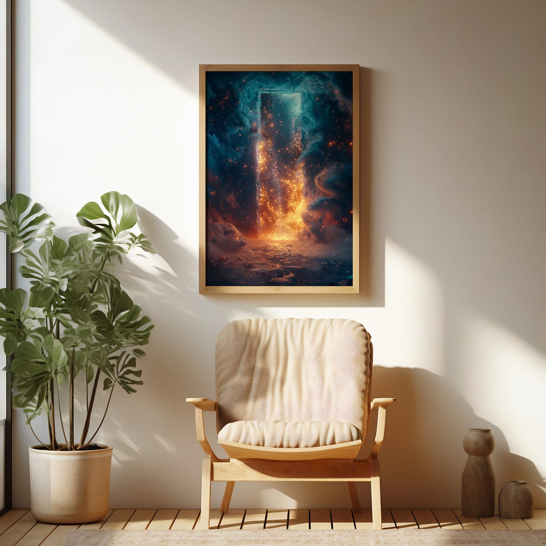 Cosmic Waterfall Art | Interstellar Cascade Print | Astral Galaxy ...