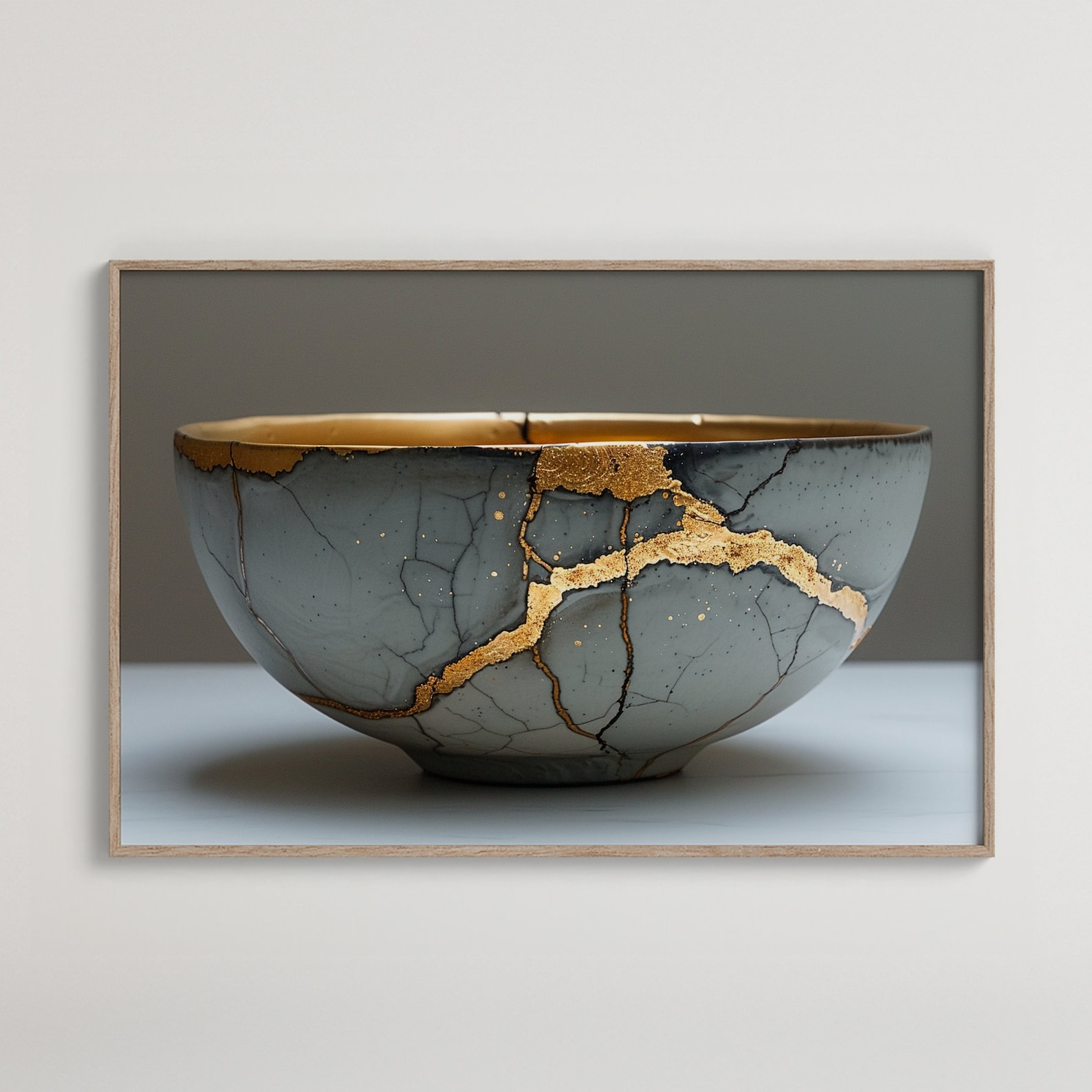Kintsugi Bowl Digital Art Print Japanese Gold Repair Technique Unique ...