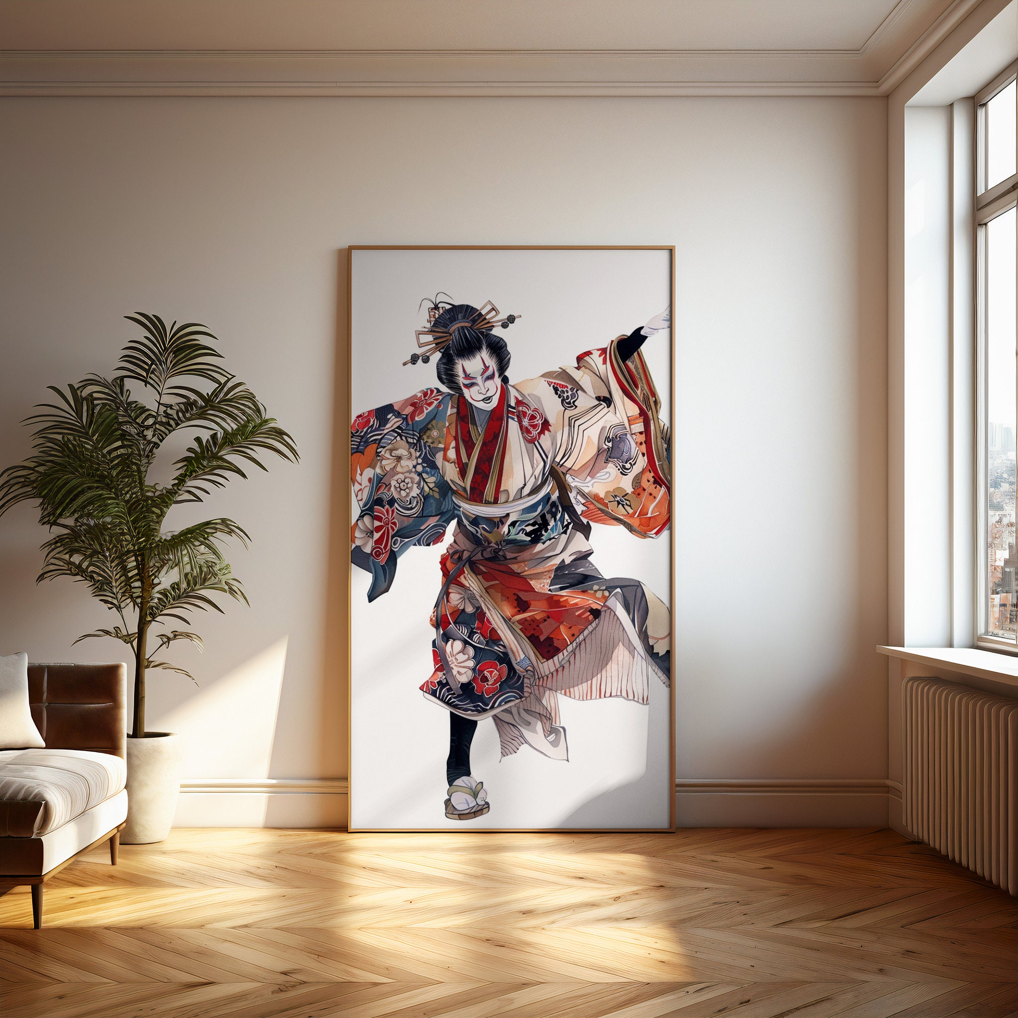 Japanese Kabuki Actor Art Print Traditional Performance Portrait ...