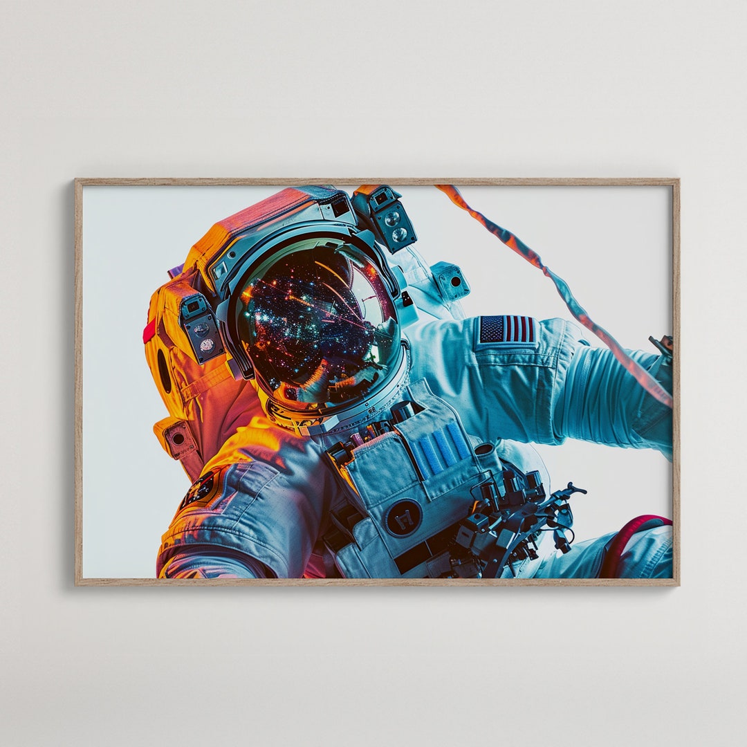 Cosmic Explorer Digital Art | Astronaut With Galaxy Reflection | Space ...