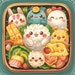 Cute Characters Bento Box Digital Art Print | Whimsical Food ...