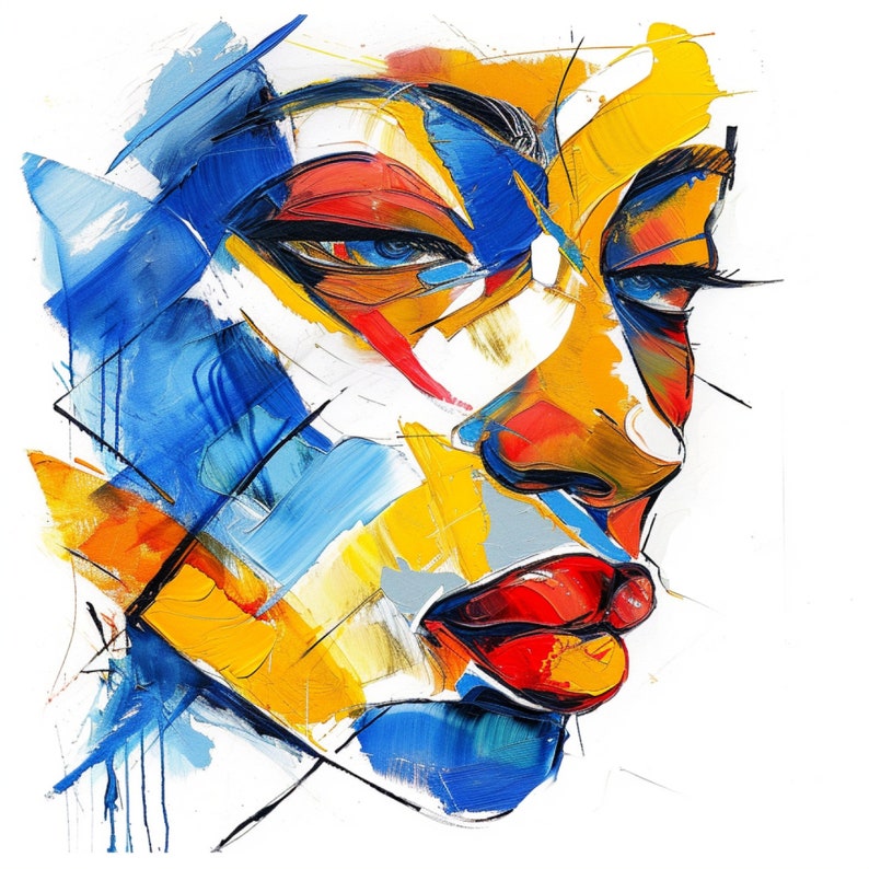 Abstract Expressionist Face Art | Colorful Contemporary Painting ...