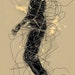 Abstract Human Form Digital Art Stylized Figure Sketch on Tan Dynamic ...