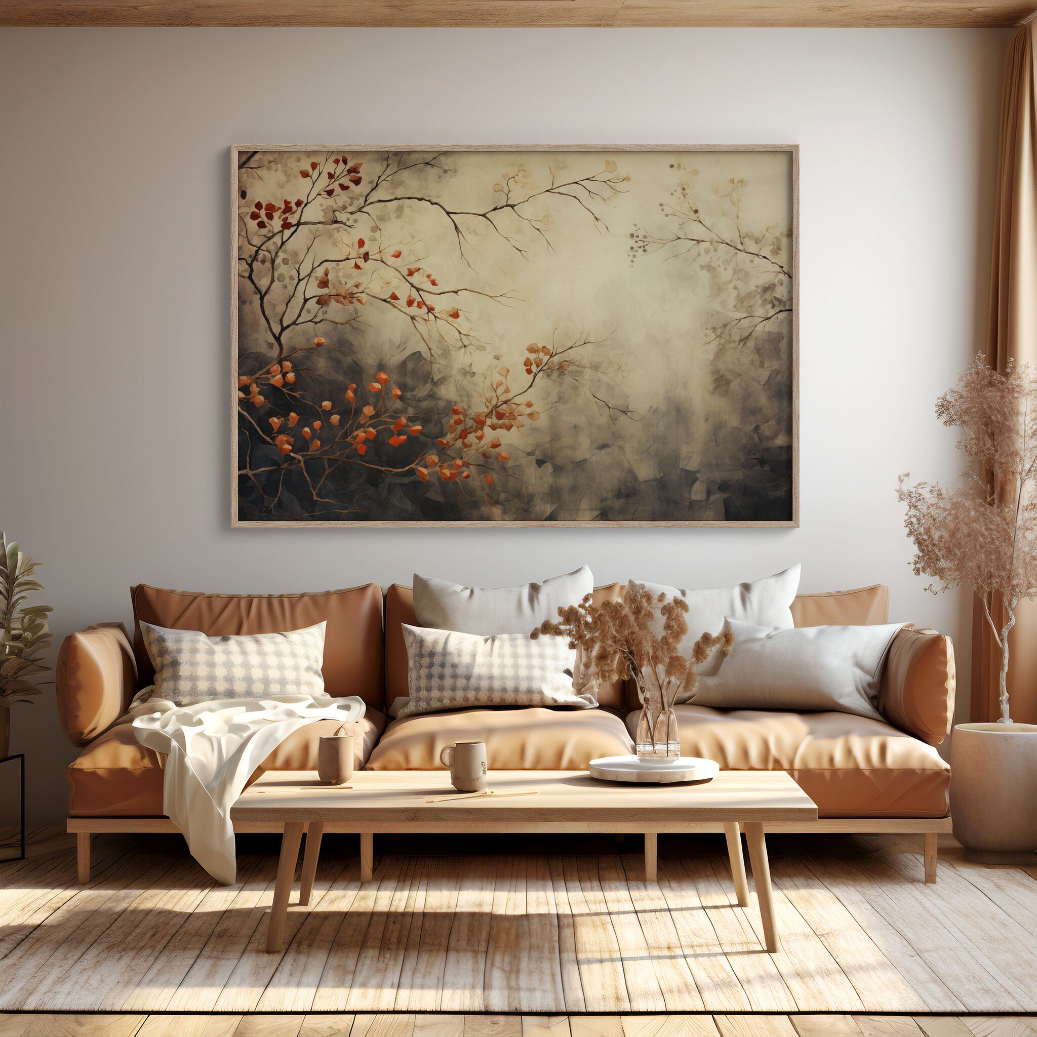 Autumn Whisper Digital Art | Rustic Fall Leaves | Vintage Branches ...