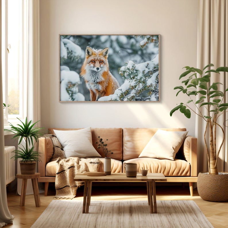 Winter Fox Portrait | Snowy Forest Animal | Wildlife Photography Print ...