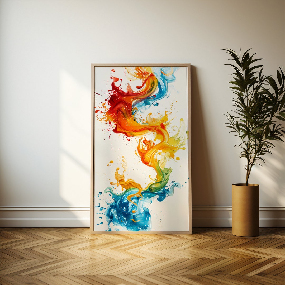 Colorful Abstract Art | Dynamic Paint Swirl Digital Print | Vivid Home ...