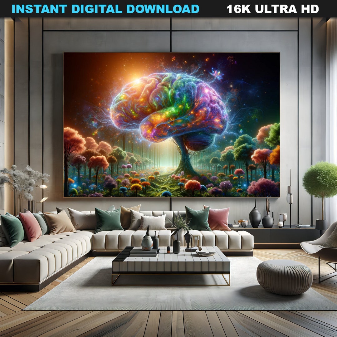Psychedelic Brain Forest Art | Vibrant Neurodivergence Wallpaper ...