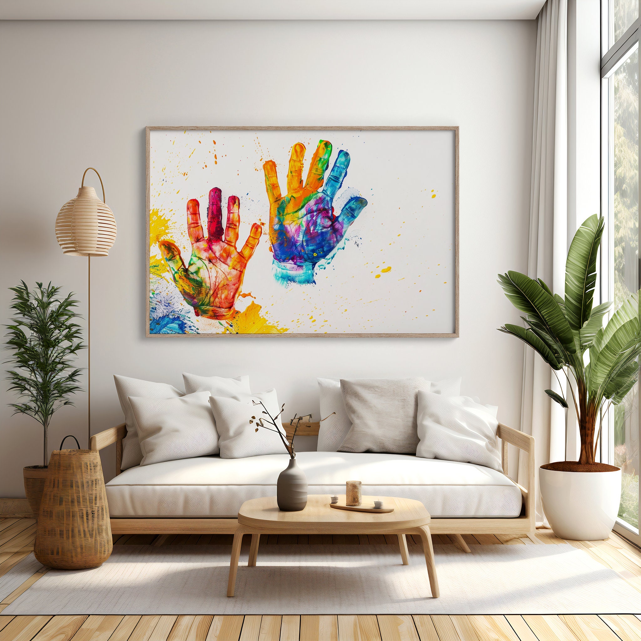 Colorful Handprints Digital Art | Warm and Cool Colors Play | Paint ...