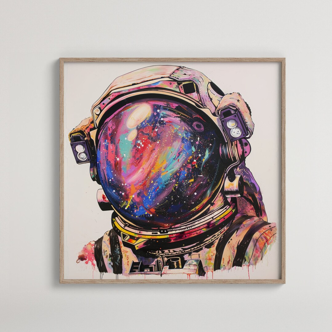 Cosmic Explorer Digital Art | Space Helmet Odyssey | Astronaut With ...