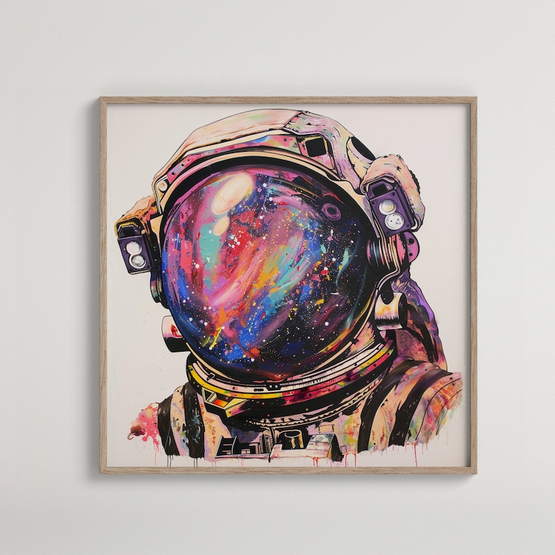 Cosmic Explorer Digital Art | Space Helmet Odyssey | Astronaut With ...