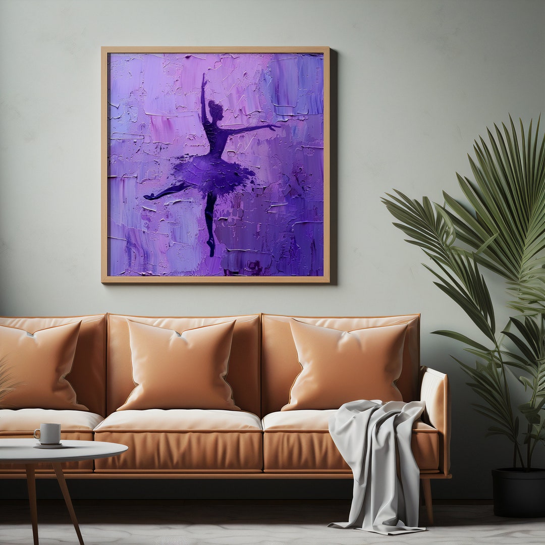 Abstract Ballet Dancer Art Impressionistic Purple Artwork Dynamic Dance ...