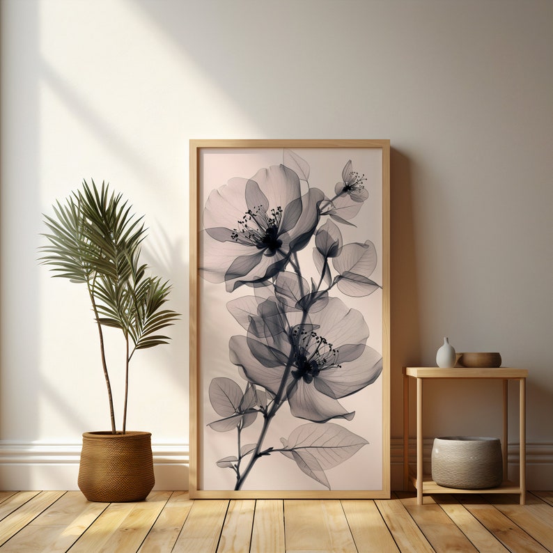 Botanical X-ray Art Print | Black and White Flower Photography ...