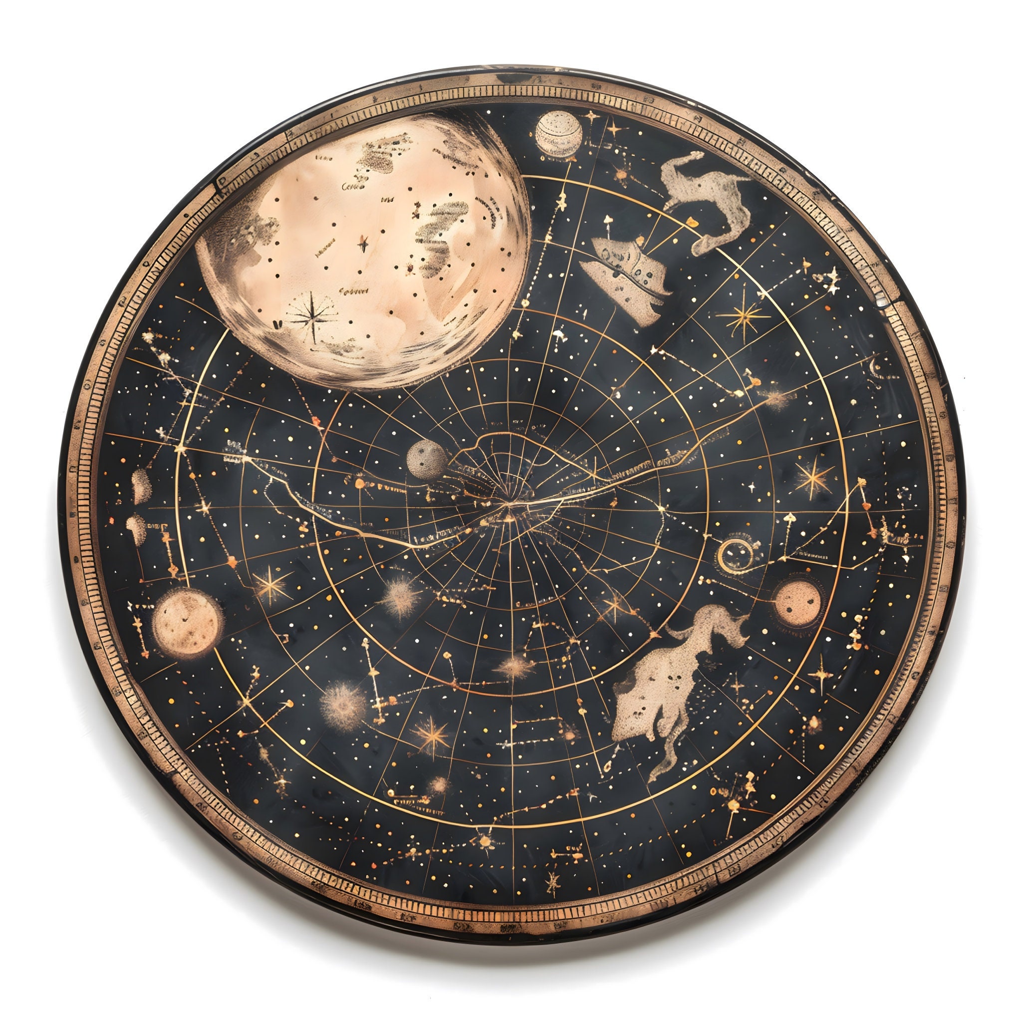 Antique Celestial Map Digital Print Vintage Star Chart Art Astronomy ...