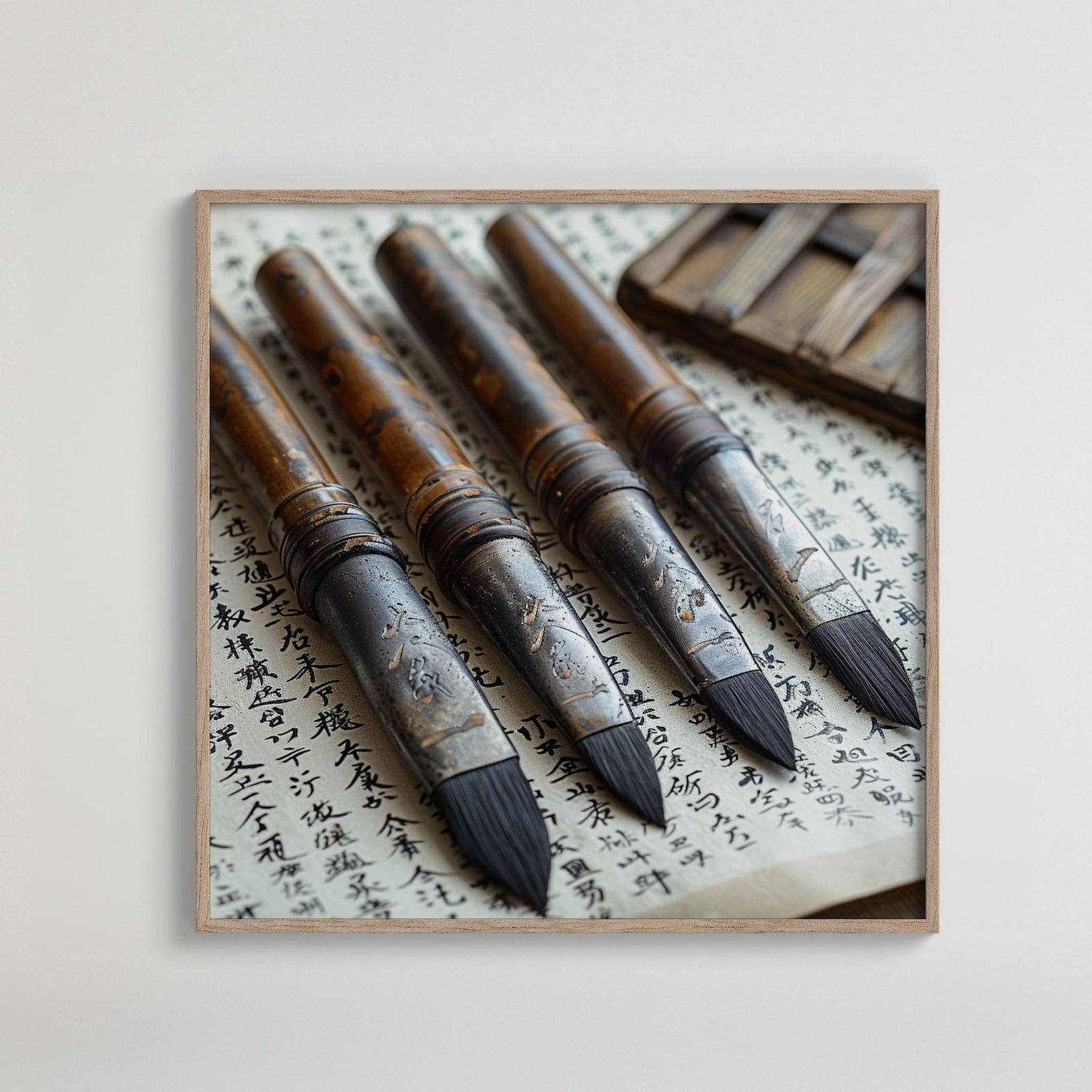 East Asian Calligraphy Tools Digital Art | Vintage Ink Brushes Ink ...