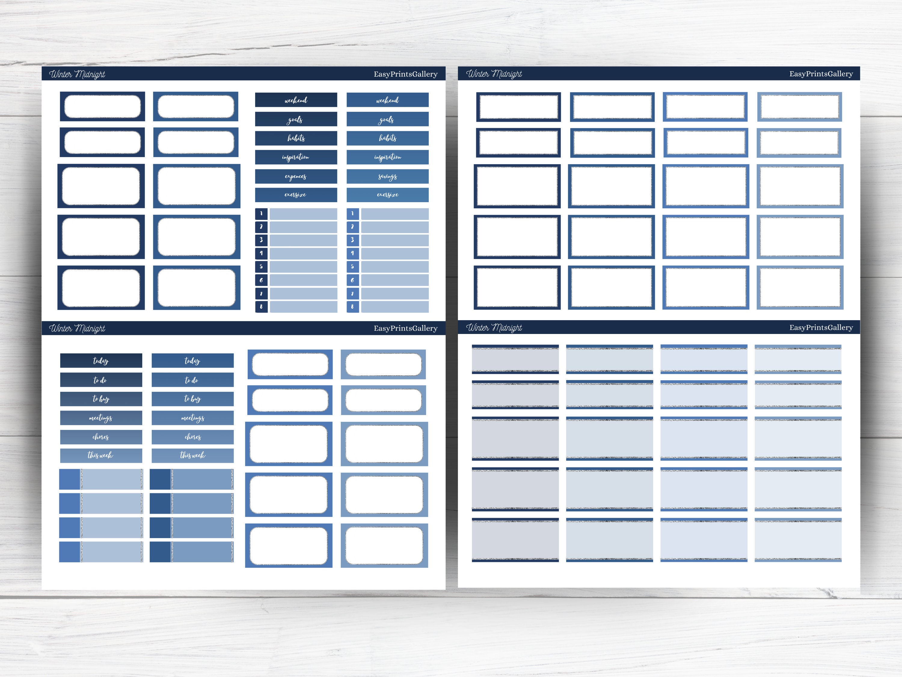 Winter Printable Planner Stickers, Weekly Journal Stickers Kit, Erin ...