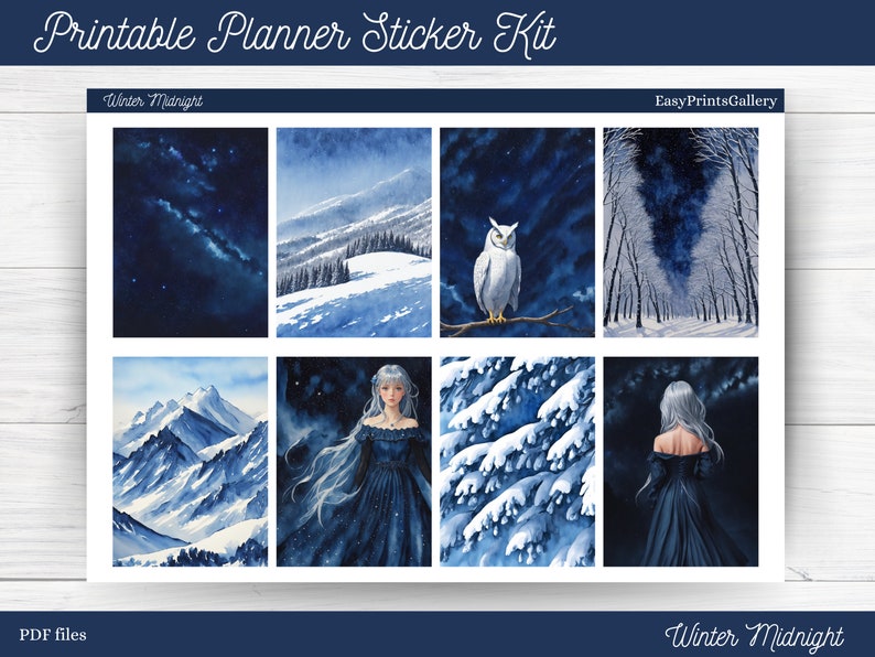 Winter Printable Planner Stickers, Weekly Journal Stickers Kit, Erin ...