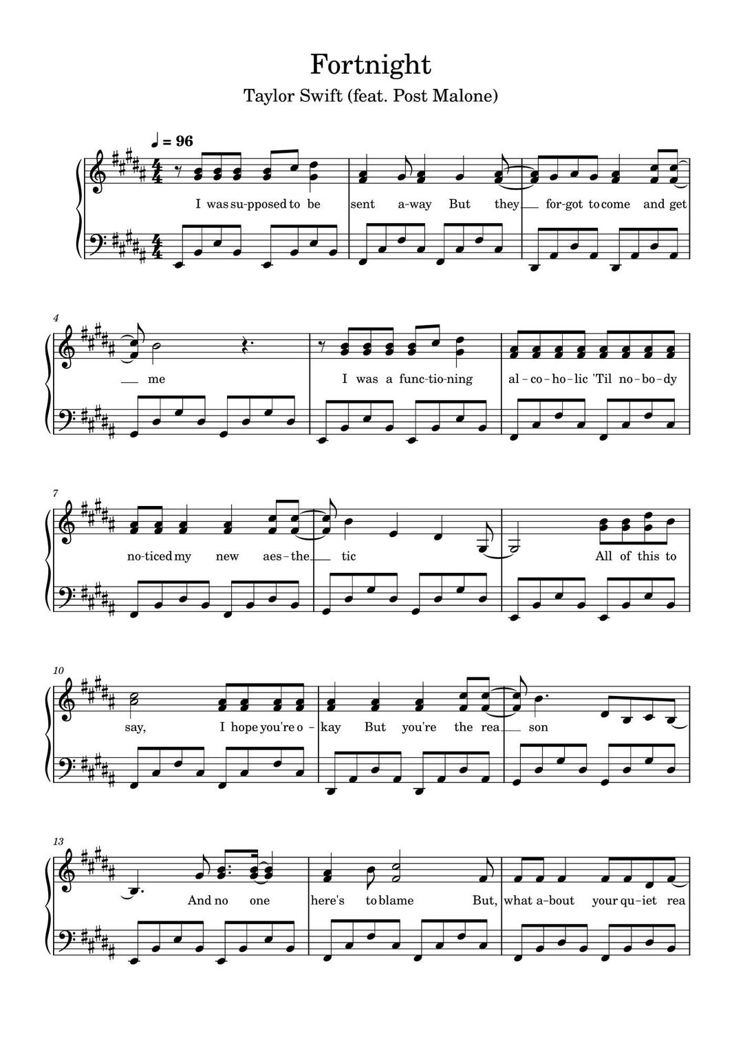 Fortnight Taylor Swift Piano Music Sheet Printable Download - Etsy