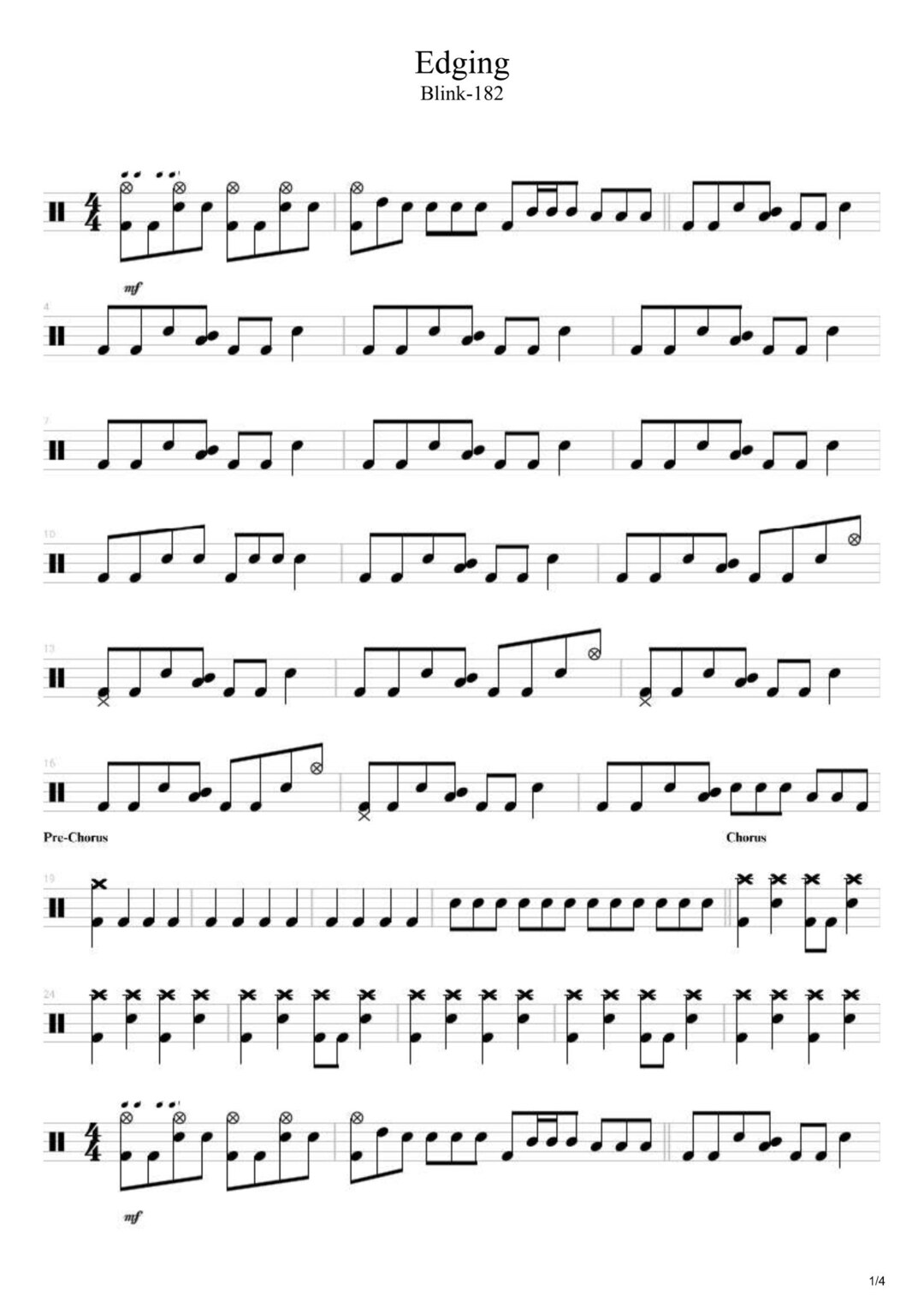 Blink-182 Edging Drum Tab Instant Digital Download - Etsy Blink-182 Edging Drum Tab Instant Digital Download - Etsy