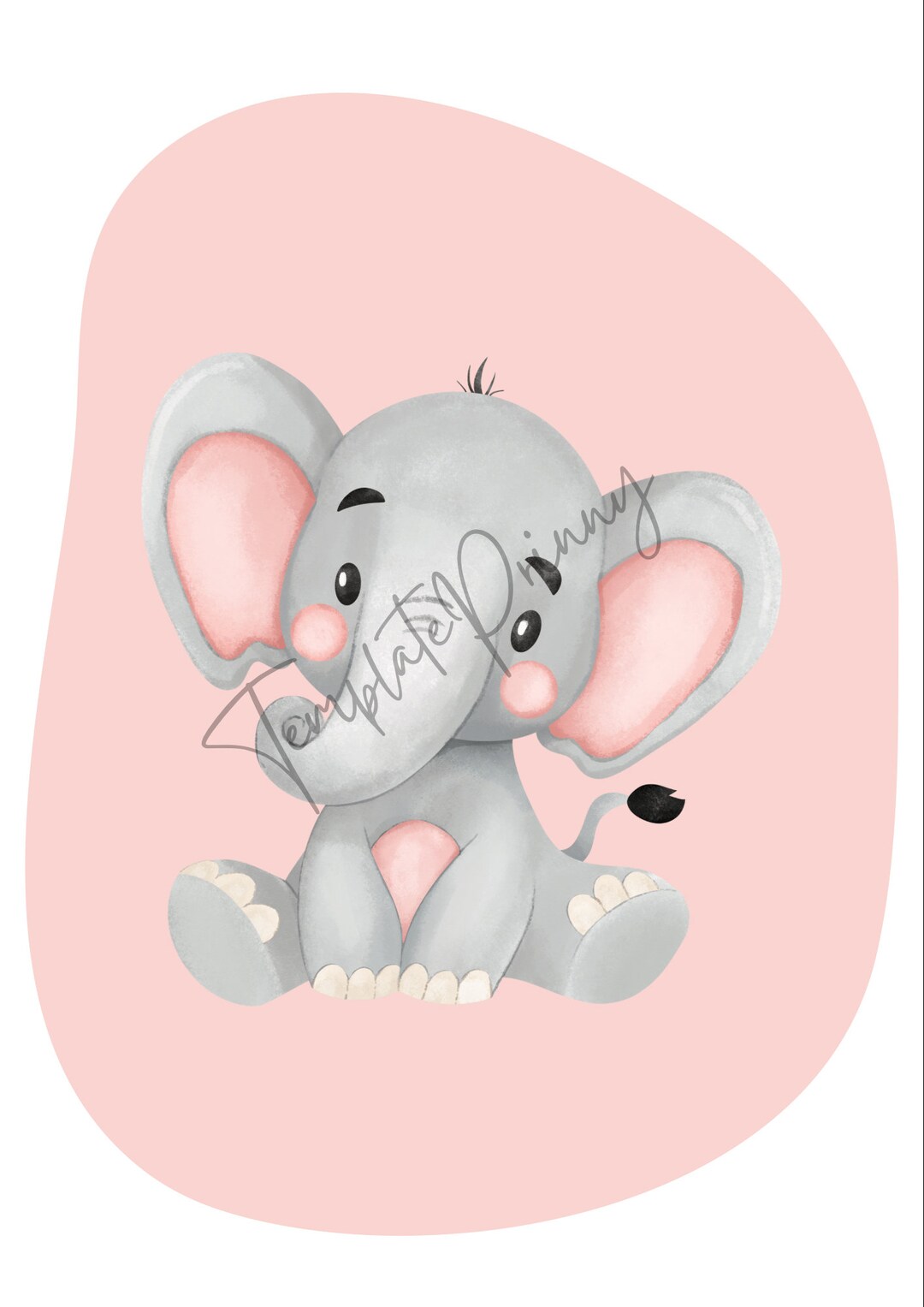 A4 DIGITAL DOWNLOAD Elephant Jungle Nursery Print - Etsy