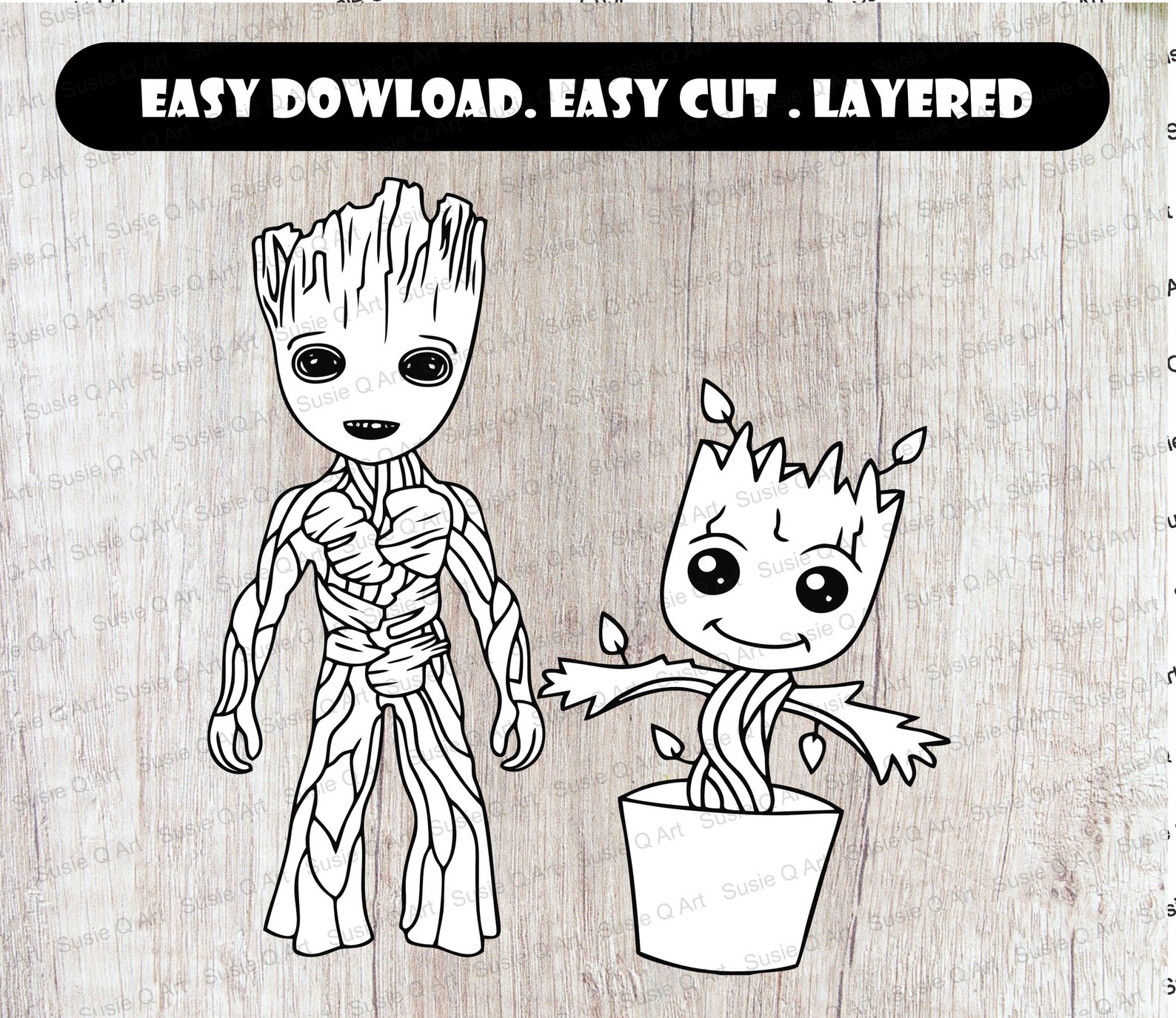 Groot Picture, Groot SVG, Silhouette Groot, Baby Groot , Groot Car ...