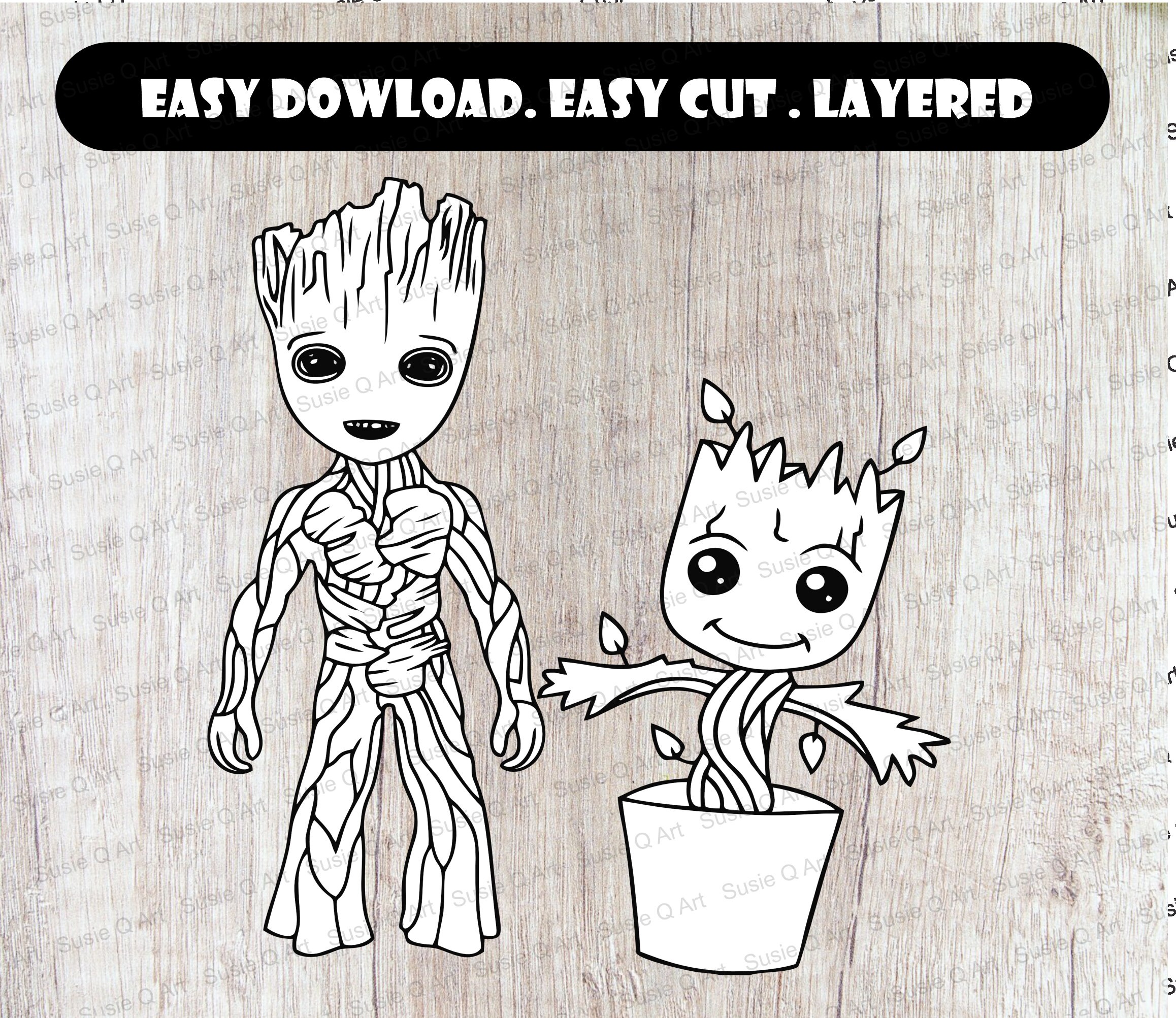 Groot Picture, Groot SVG, Silhouette Groot, Baby Groot , Groot Car ...
