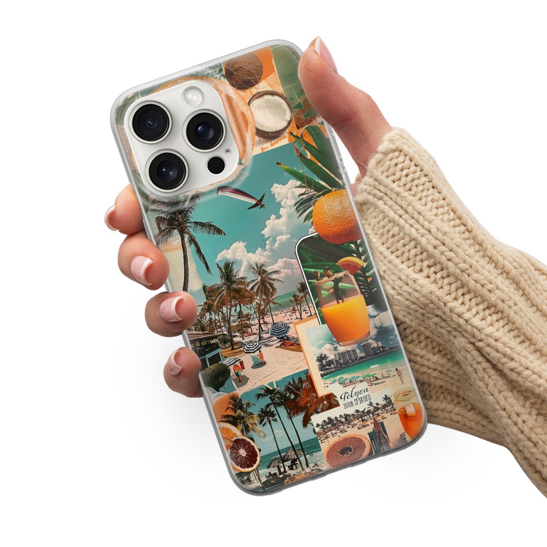 Beach Phone Case Palm Tree Cover Fit for iPhone 15 Pro 14 Max 13 Mini ...